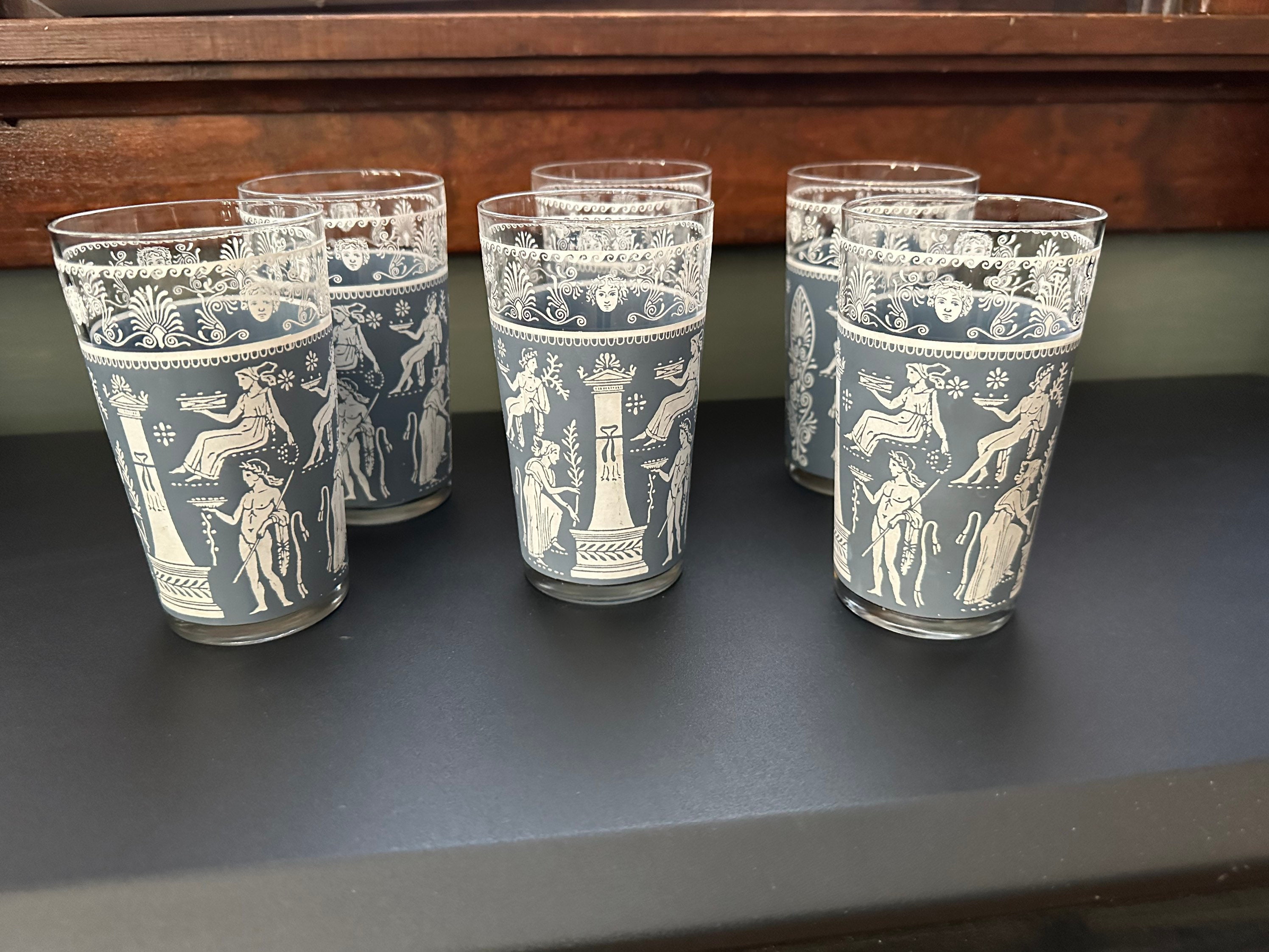 Vintage Greek God Jeanette Glass Hellenic Wedgewood Corinthian Blue Cup ...
