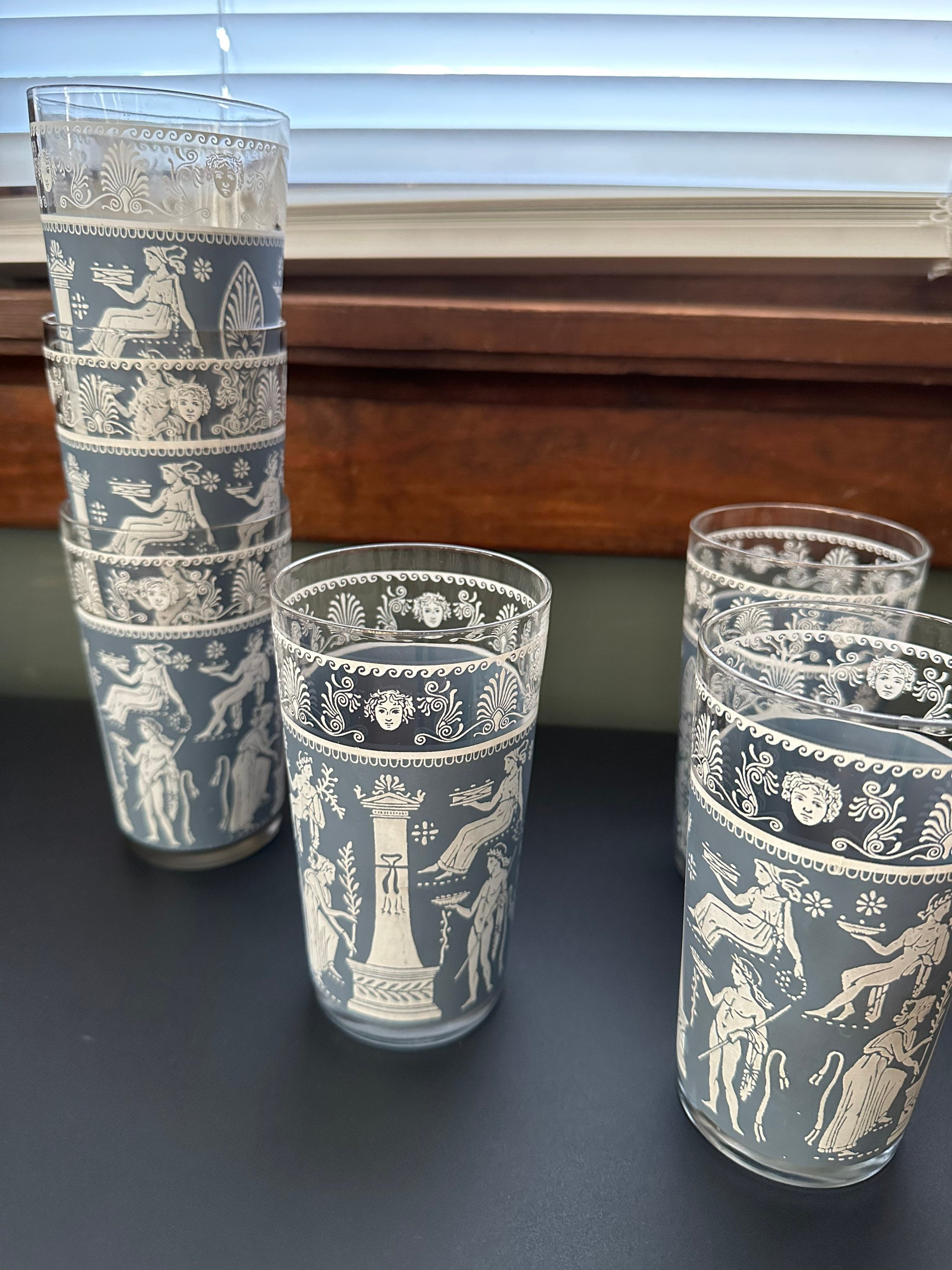 Vintage Greek God Jeanette Glass Hellenic Wedgewood Corinthian Blue Cup ...