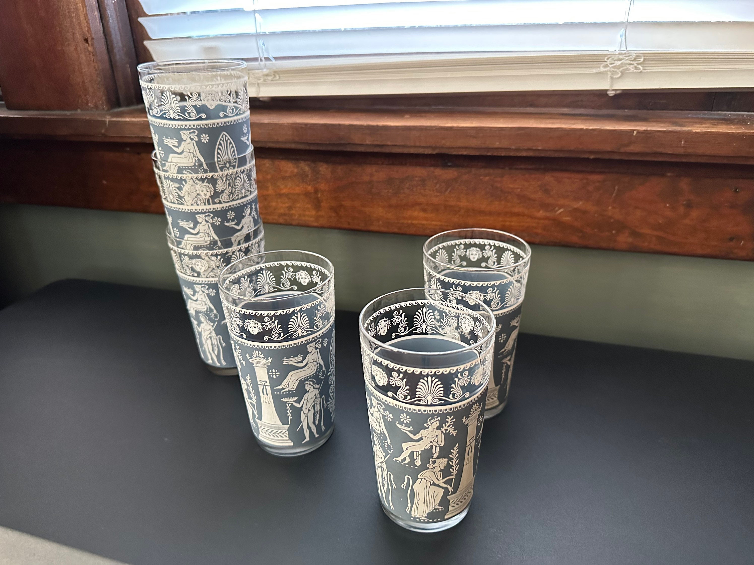 Vintage Greek God Jeanette Glass Hellenic Wedgewood Corinthian Blue Cup ...