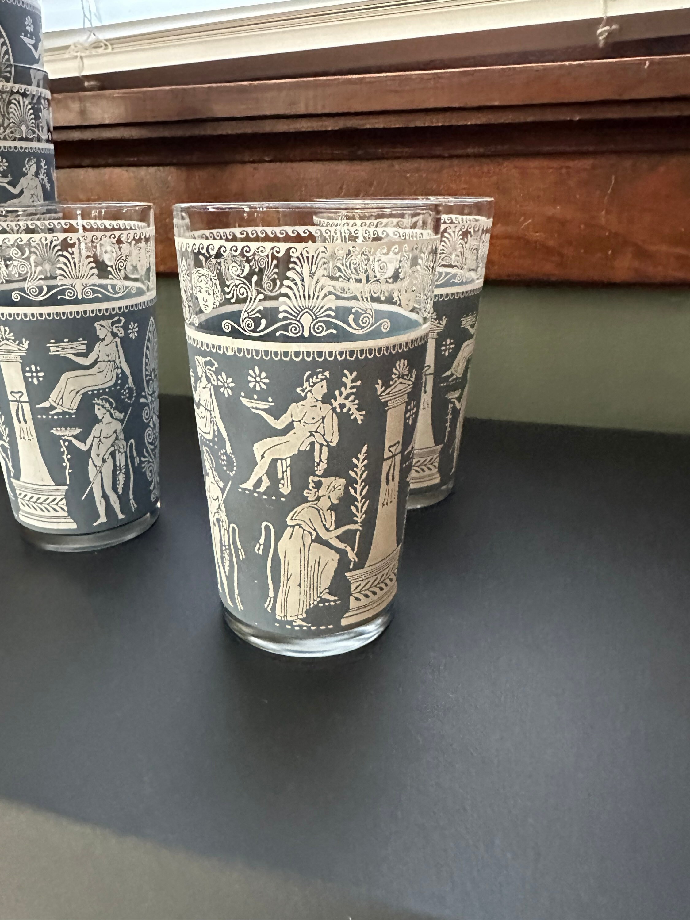 Vintage Greek God Jeanette Glass Hellenic Wedgewood Corinthian Blue Cup ...