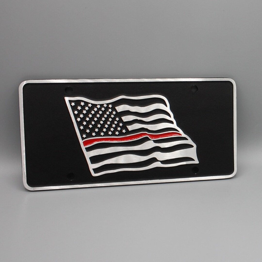 License Plate Thin Red Line Flag - Etsy