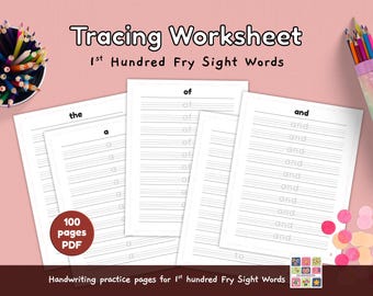 Fry Sight Words Tracing Worksheets: 3rd Hundred, Writing Practice (PDF ...