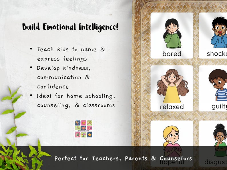 30 Emotion Flashcards for Kids | Printable Feelings Cards | SEL ...