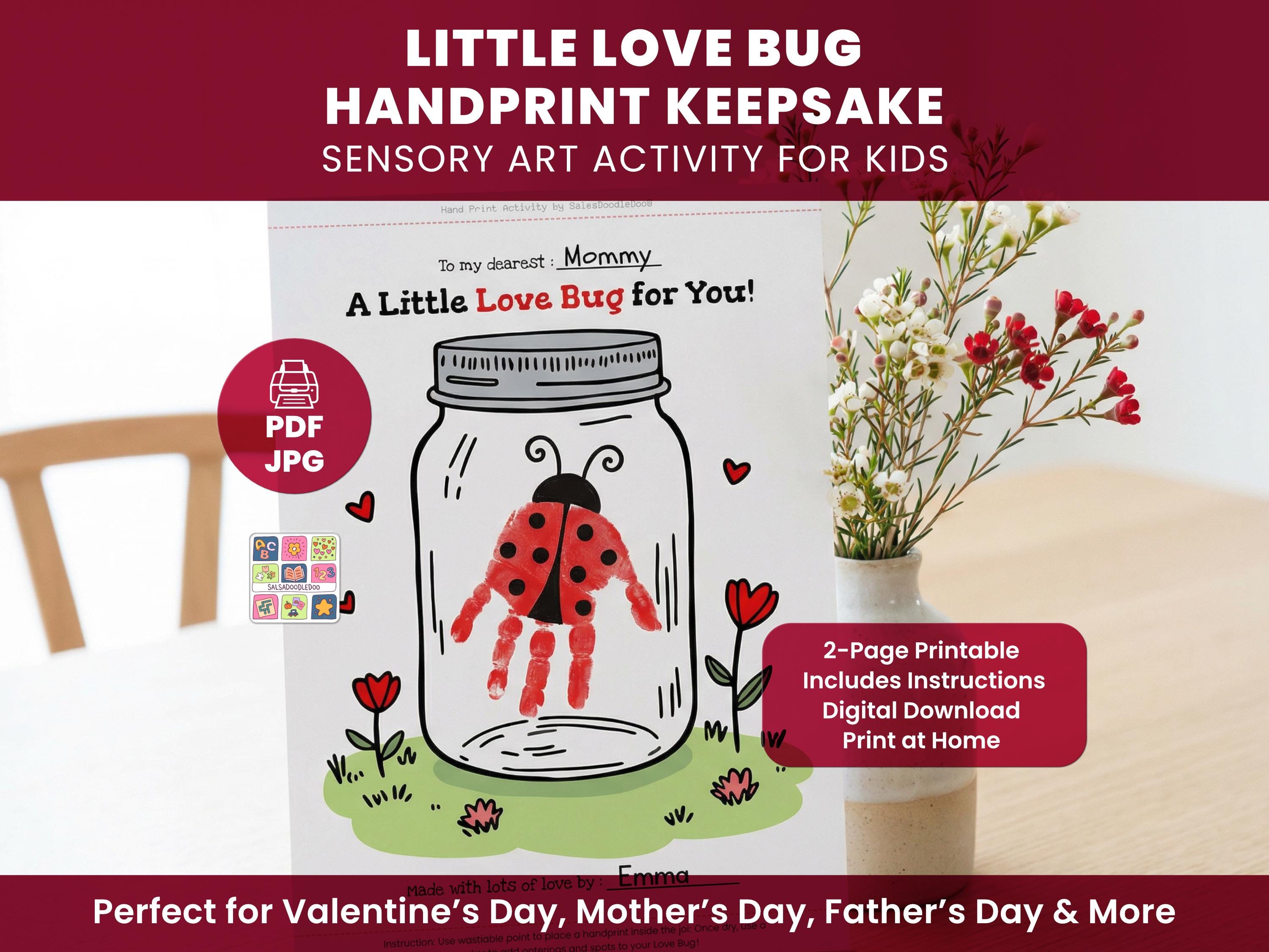 Love Bug Handprint Art Keepsake | Kids Sensory Craft for Mother's Day ...