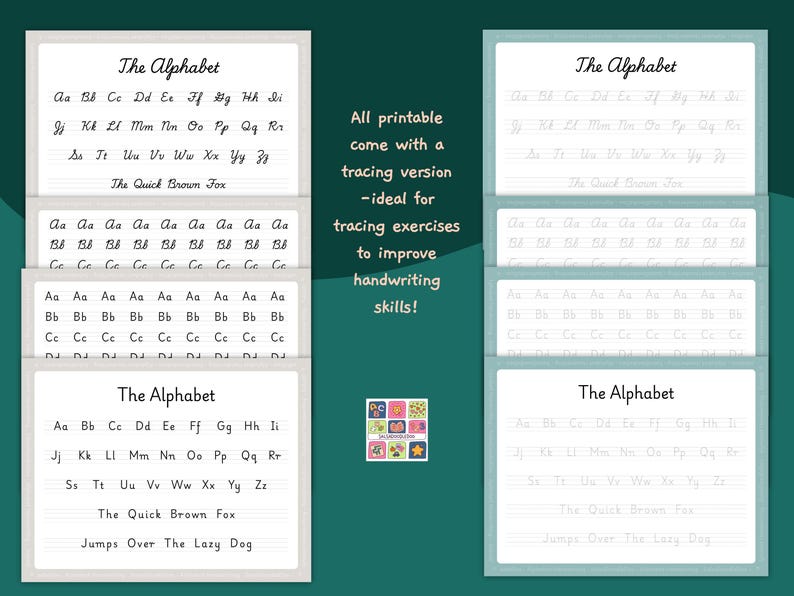 Alphabet Handwriting Poster Printable | Print and Cursive Letter ...