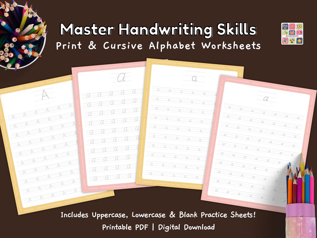 Printable Alphabet Tracing Sheets | Print & Cursive | Upper Lower Case ...