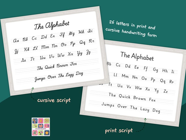Alphabet Handwriting Poster Printable | Print and Cursive Letter ...