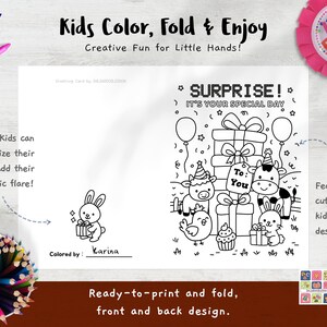 Barnyard Birthday Card Printable: Kids Coloring Activity (PDF & JPG) - Etsy