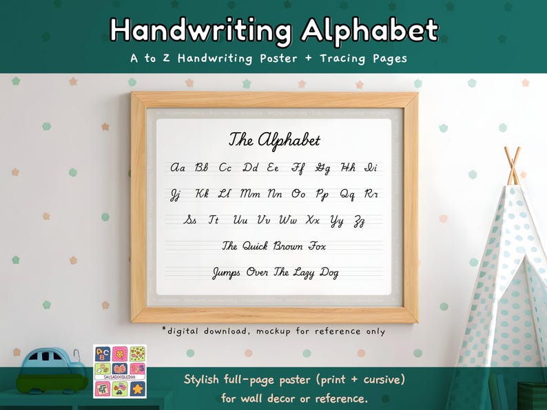Alphabet Handwriting Poster Printable | Print and Cursive Letter ...