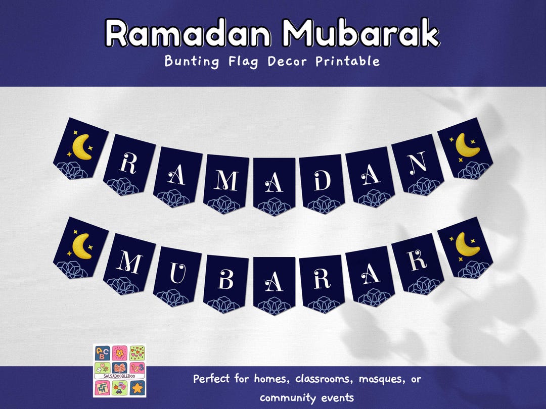 Ramadan Mubarak Printable Bunting | Elegant DIY Banner | Welcome ...