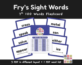 Fry Sight Words 7th 100 List Flashcards | Printable Reading Practice ...