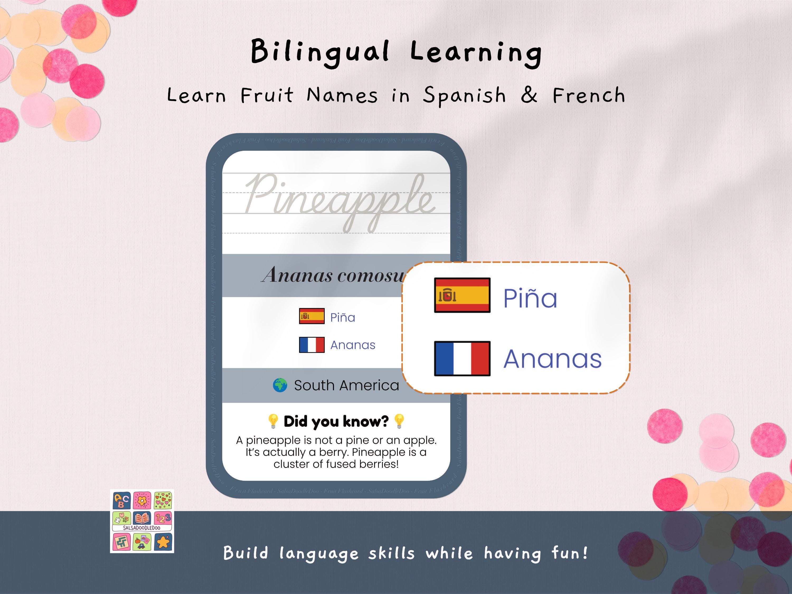 Fruit Flashcards Printable | Botanical Watercolor Design | 36 Fruits ...