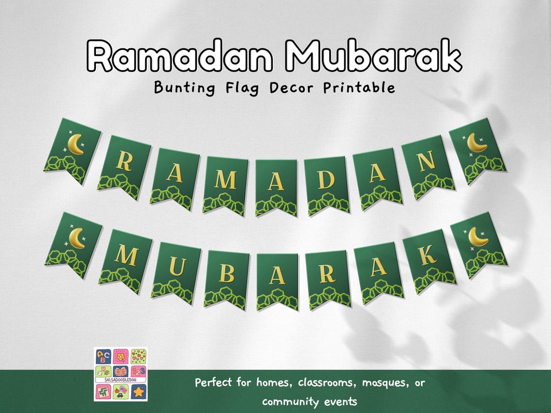 Ramadan Mubarak Printable Bunting | Welcome Ramadan DIY Banner | Iftar ...
