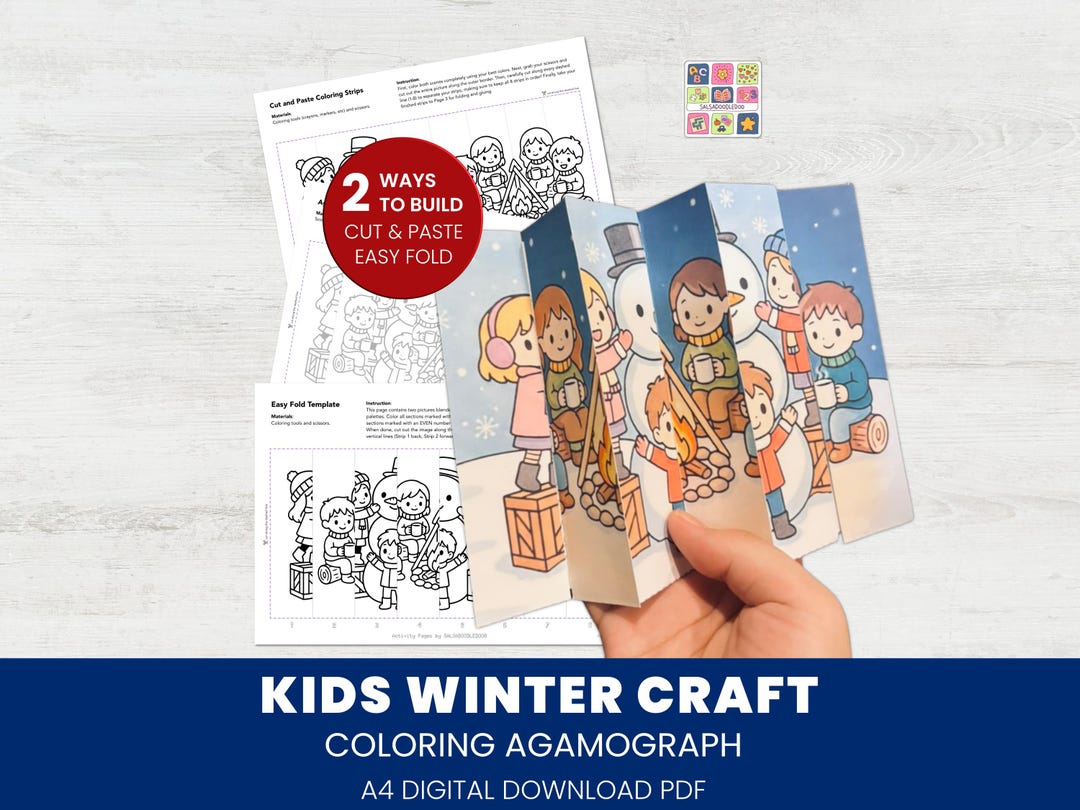 Winter Coloring Agamograph | Optical Illusion Art Craft Kit for Kids ...