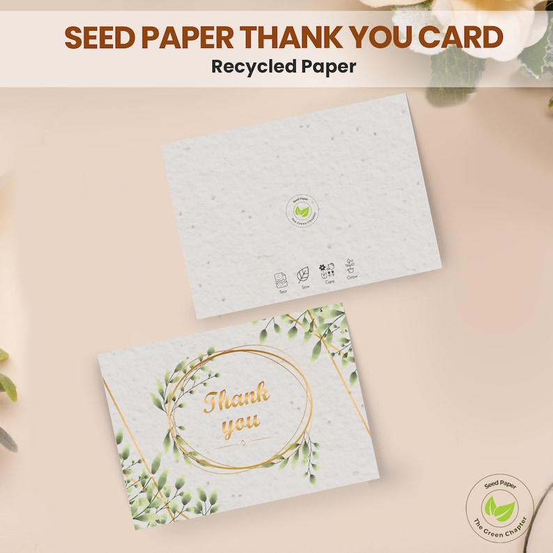 Plantable Seed Greeting Card Seed Paper Thank You Cards Seed Paper ...