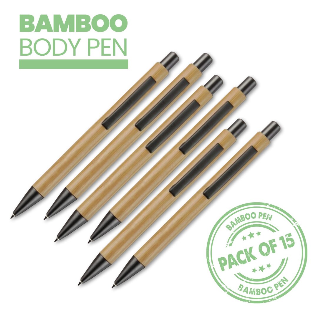Plain or Personalized Natural Bamboo Pens Sustainable - Etsy New Zealand