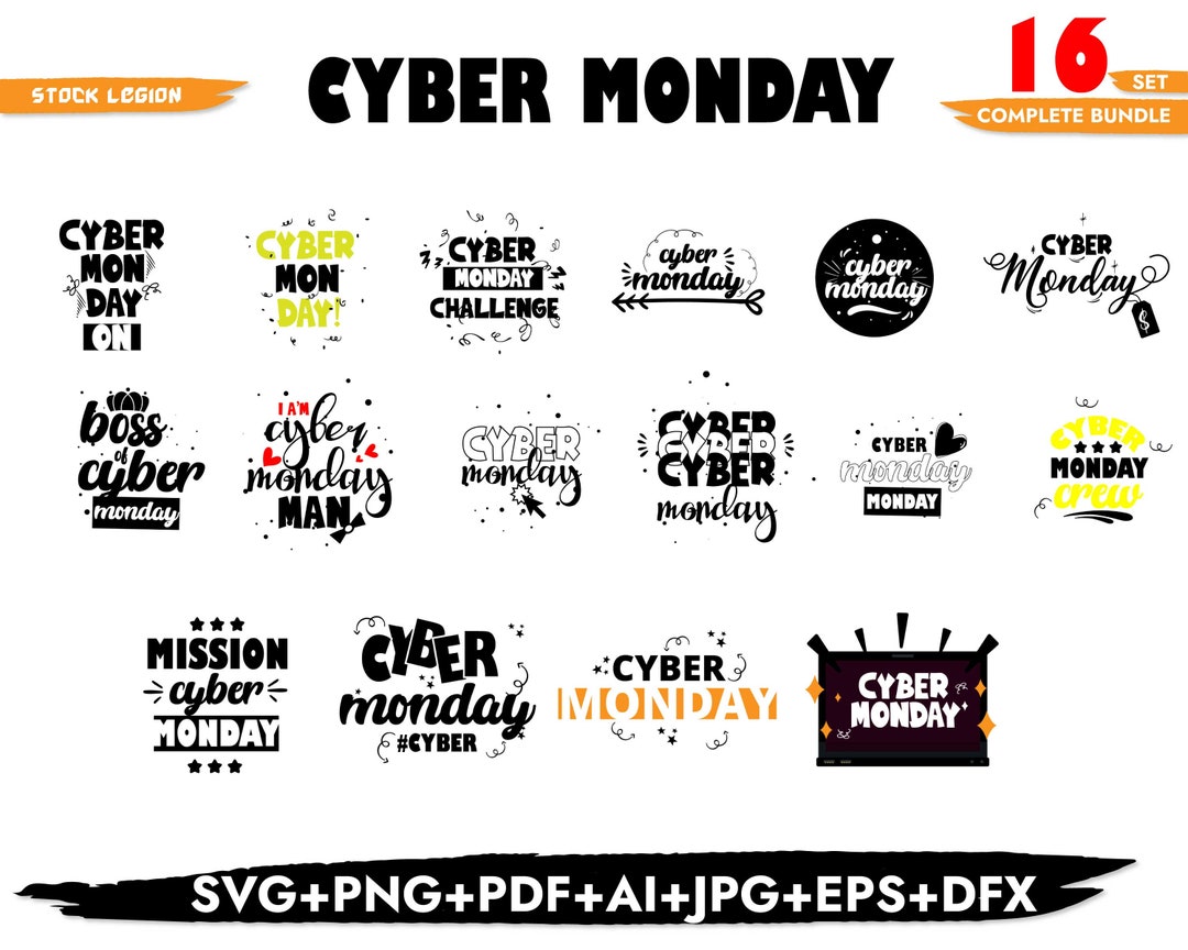 16 CYBER MONDAY SVG / Svg Bundle / Svg Designs / Sign Svg / Sale Svg ...