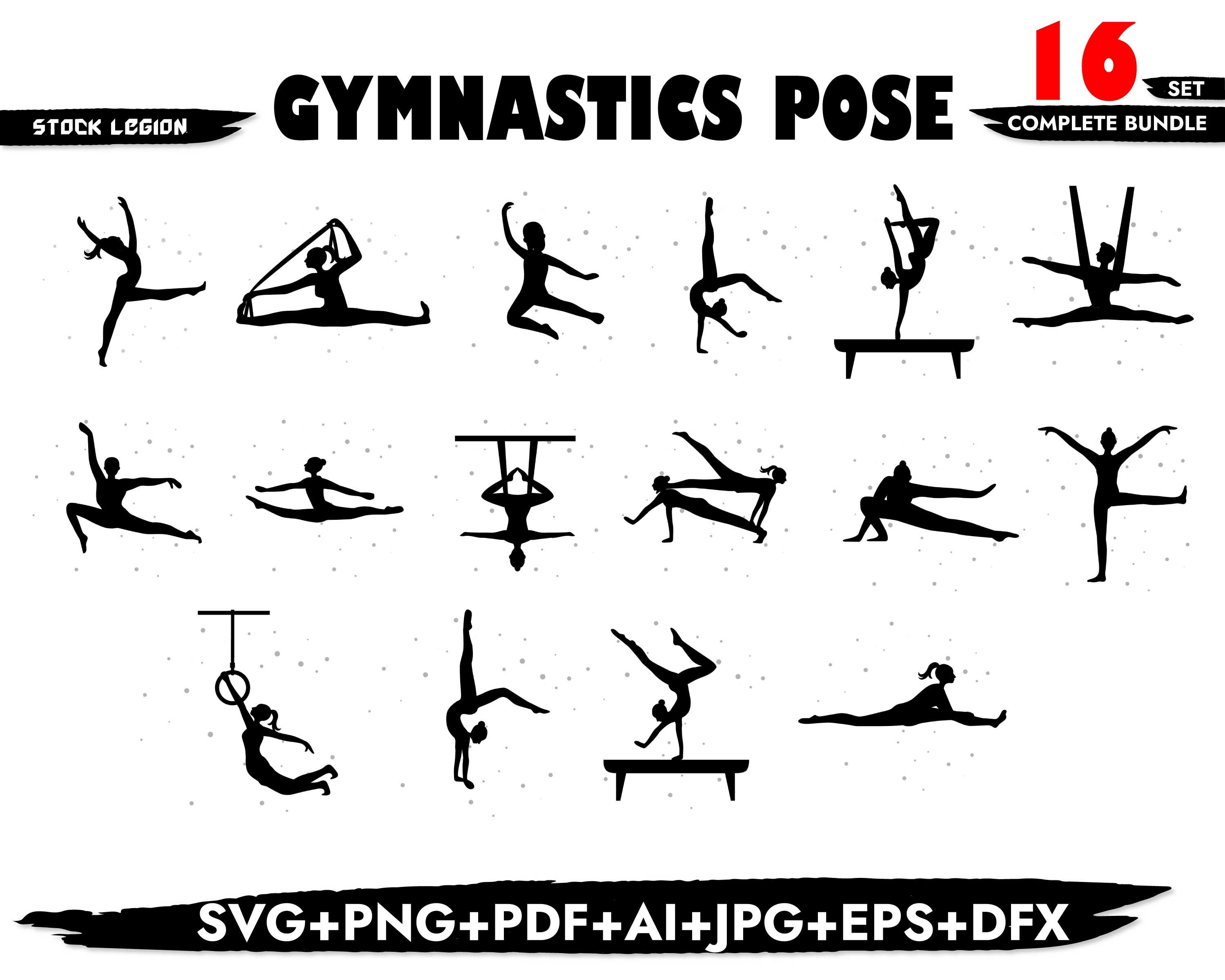 16 GYMNASTIC POSE SVG / Svg Bundle / Gymnastic Svg / Warrior - Etsy Canada