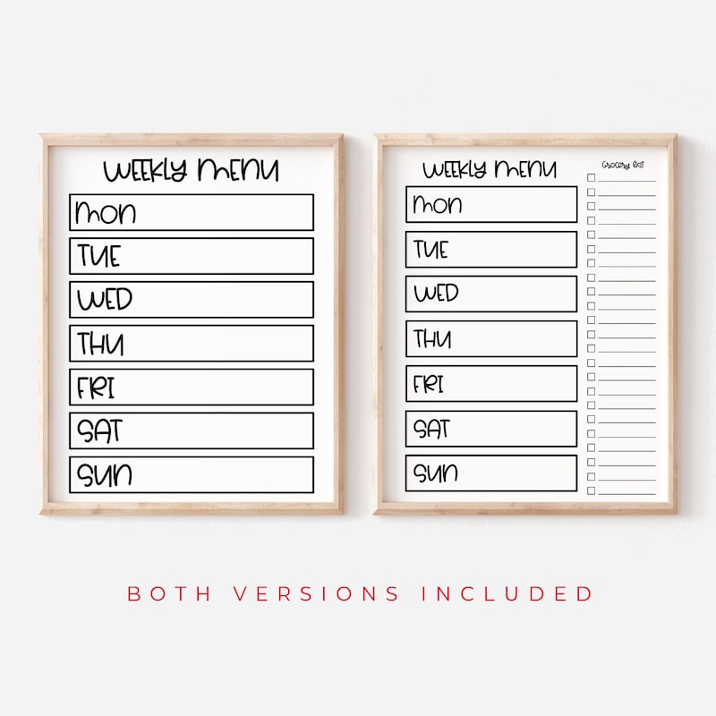 Blank Weekly Meal Plan Template - Etsy