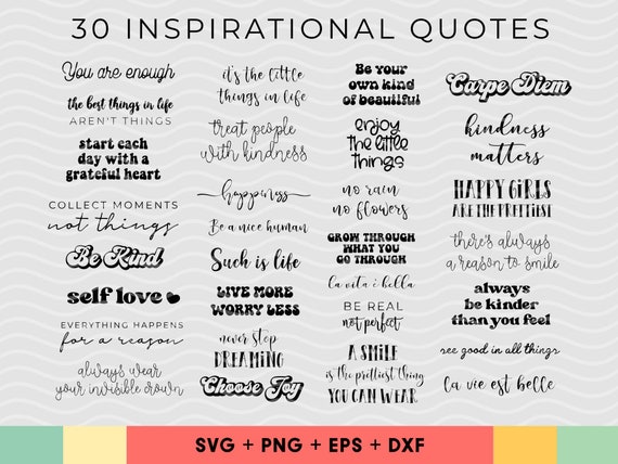 Inspirational Quotes SVG Bundle Motivational Svg Files for - Etsy