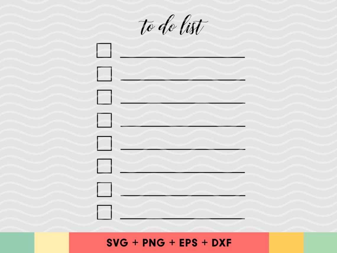 To Do List SVG, to Do List Cut Files, Planner Inserts Svg Cut Files - Etsy
