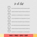 To Do List SVG, to Do List Cut Files, Planner Inserts Svg Cut Files - Etsy