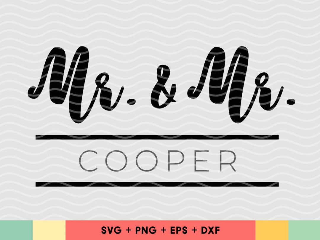 Sr. y Sr. svg, Letrero de boda gay, Pareja lgbt recién casada vector ...