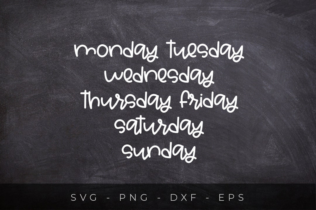 Days of the Week SVG Week Svg Cut Files Calendar Svg Days - Etsy