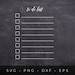 To Do List SVG, to Do List Cut Files, Planner Inserts Svg Cut Files - Etsy