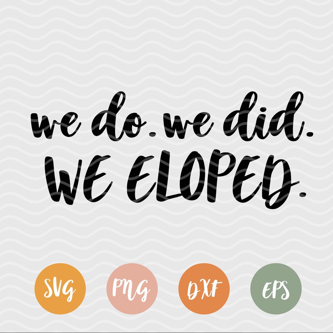 We Do We Did We Eloped Svg, Wedding Sign Svg Files for Cricut - Etsy