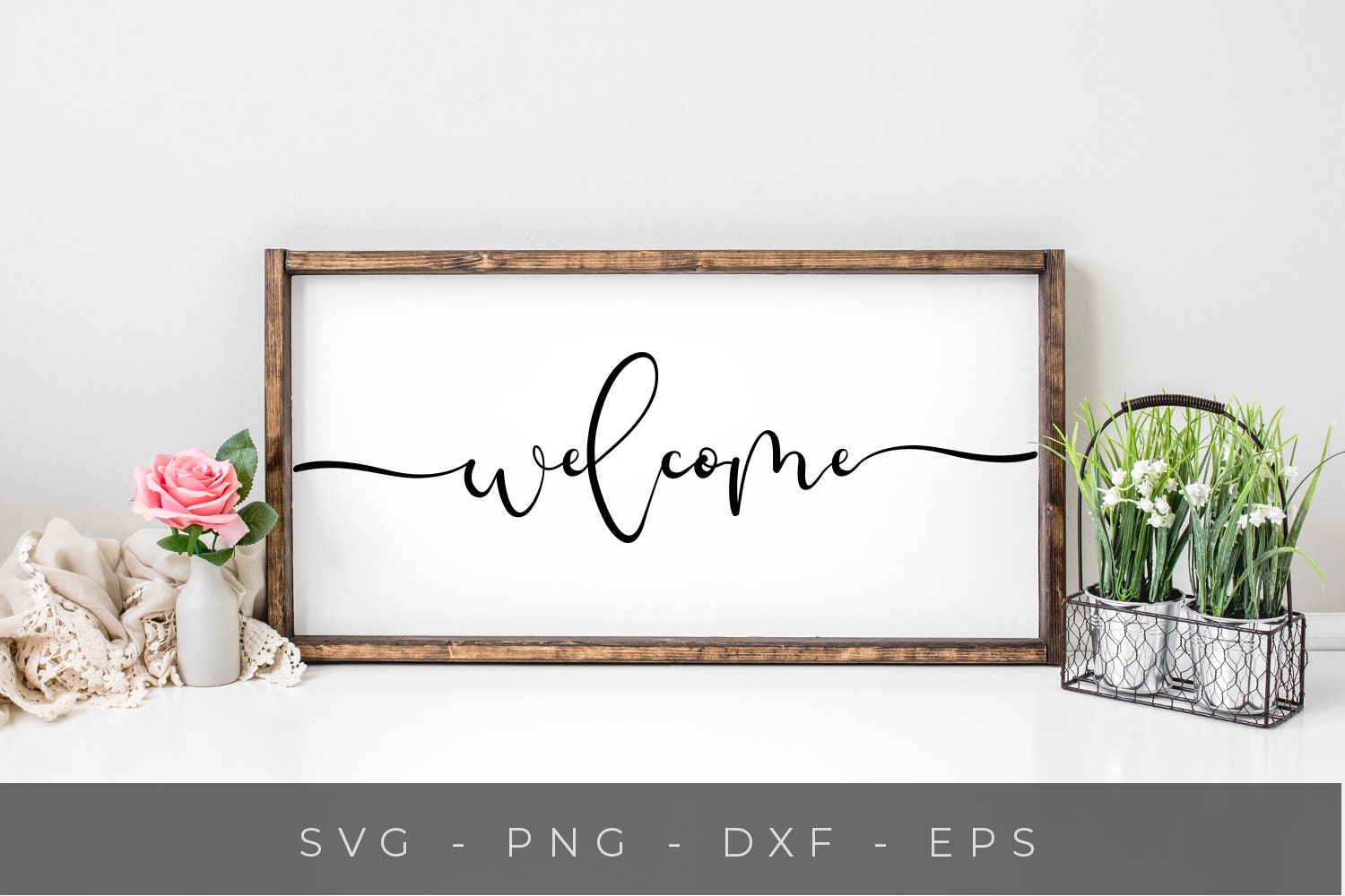 Welcome SVG Home Sign, Wedding Cutting File for Cricut in Calligraphy ...