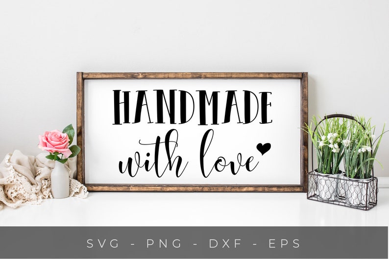 Handmade With Love SVG, Made With Love Svg Cut Files, Handmade Svg ...