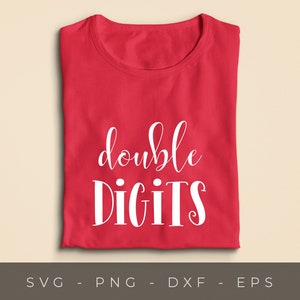 Double Digits SVG, 10th Birthday Svg Files for Cricut, 10 Years Old Svg ...