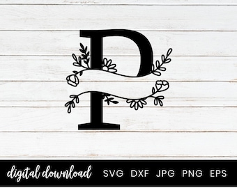 P Split Monogram Svg - Etsy
