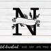 N Monogram Split Alphabet Letter, Split Monogram Cut File, Split ...
