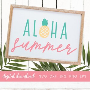 Aloha Summer Sign Summer Home Decoration Aloha Summer Svg | Etsy