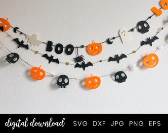 Halloween Bunting Banners Clipart Pumpkin Flag Banner - Etsy