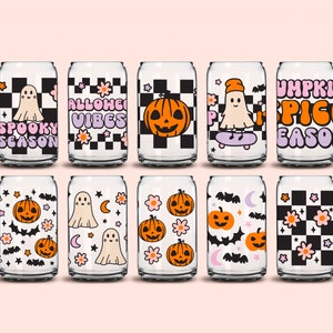Retro Halloween Svg Bundle, Pastel Pumpkins Svg for Libbey 16oz Can ...