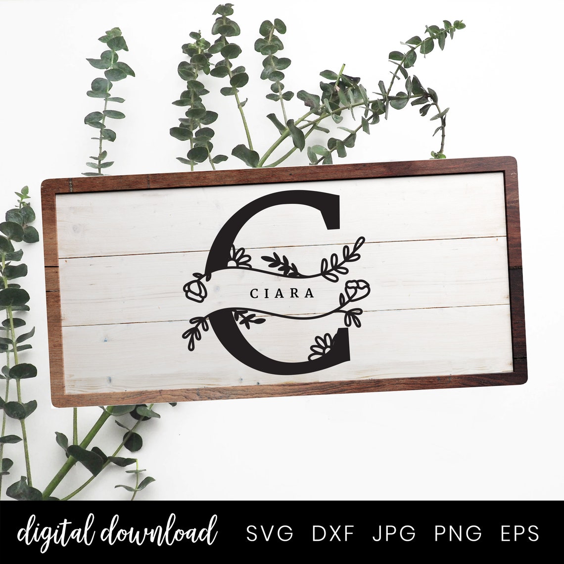 C Monogram Split Alphabet Letter Split Monogram Cut File | Etsy