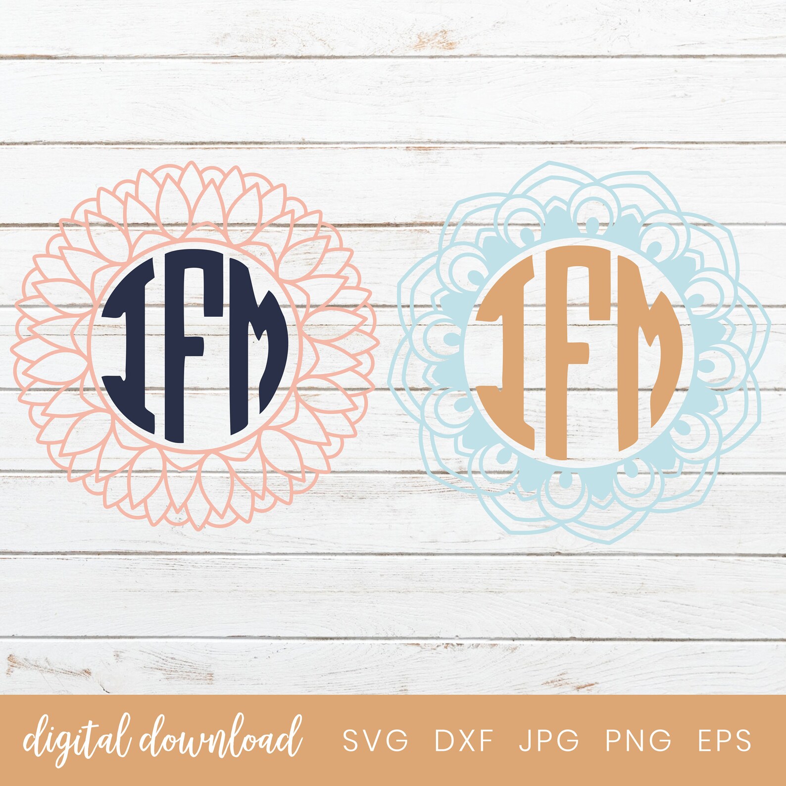 10 Mandala Circle Monogram Svg, Mandala Monogram Frame in Svg, Mandala ...