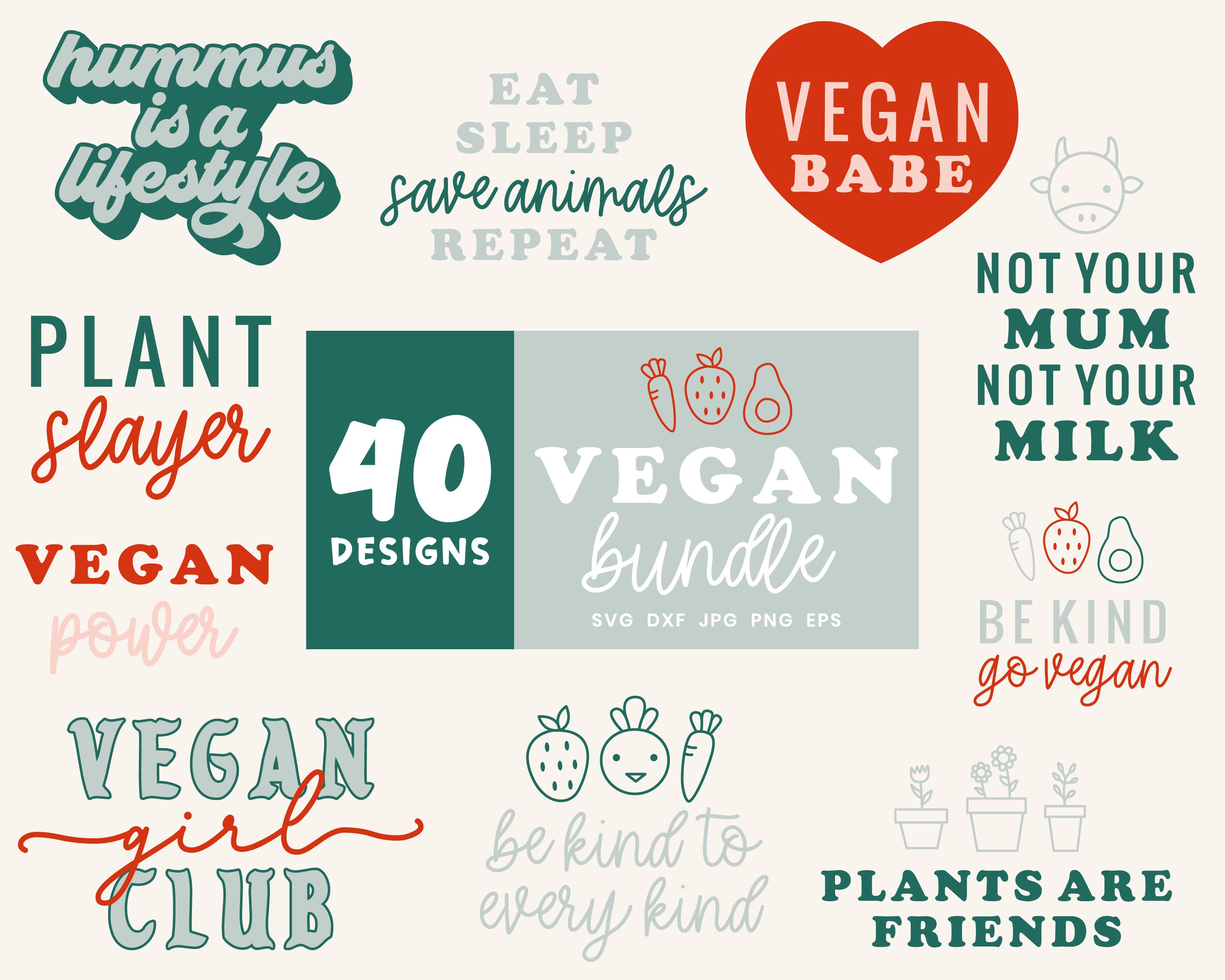 Vegan SVG Bundle Vegetarian Svg Bundle Plant Svg Cut Files - Etsy