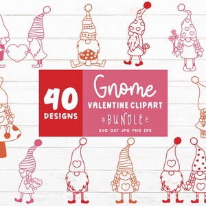 Gnome Valentine's Svg Bundle, Valentines Day Svg Files for Cricut ...