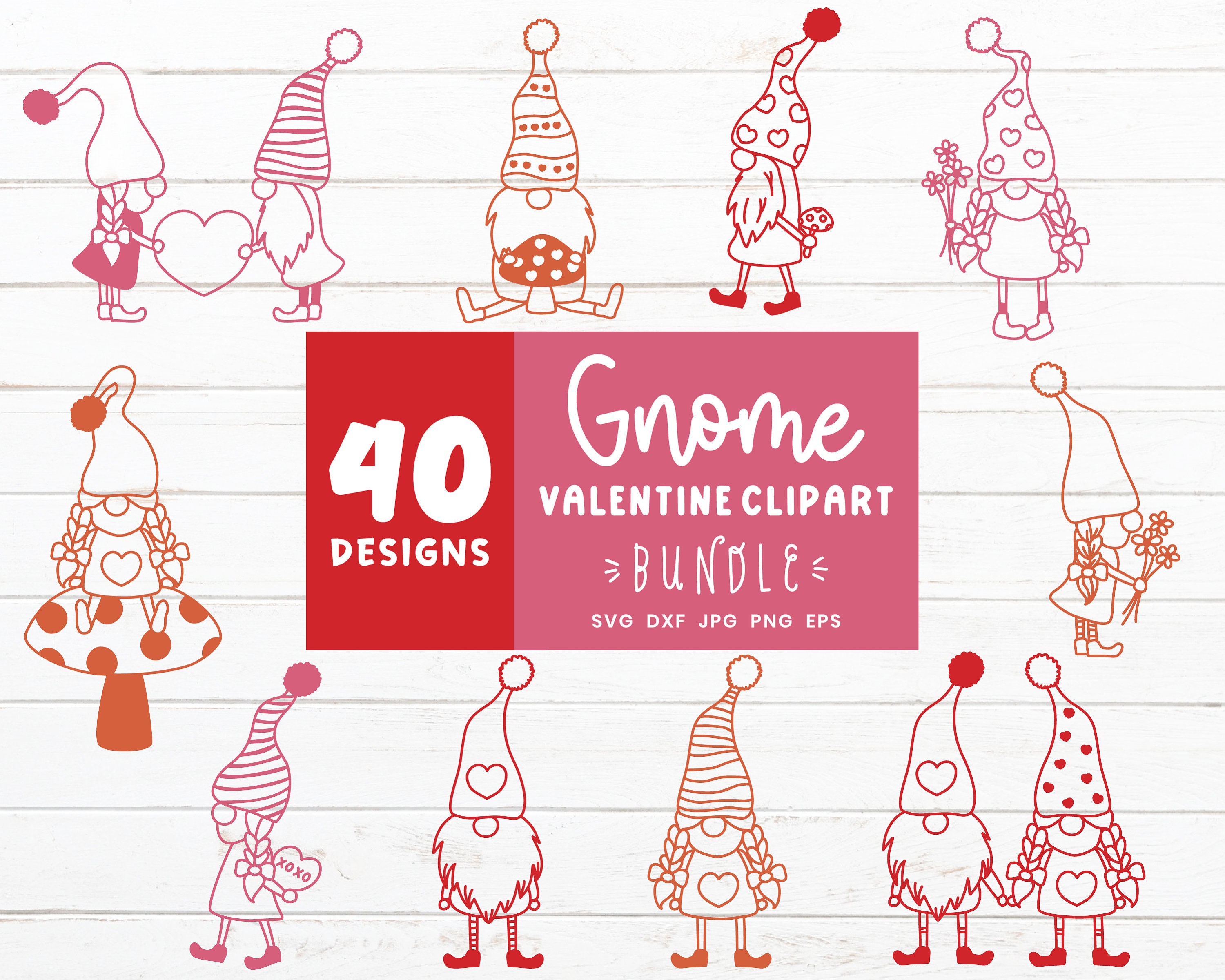 Gnome Valentine's Svg Bundle, Valentines Day Svg Files for Cricut ...