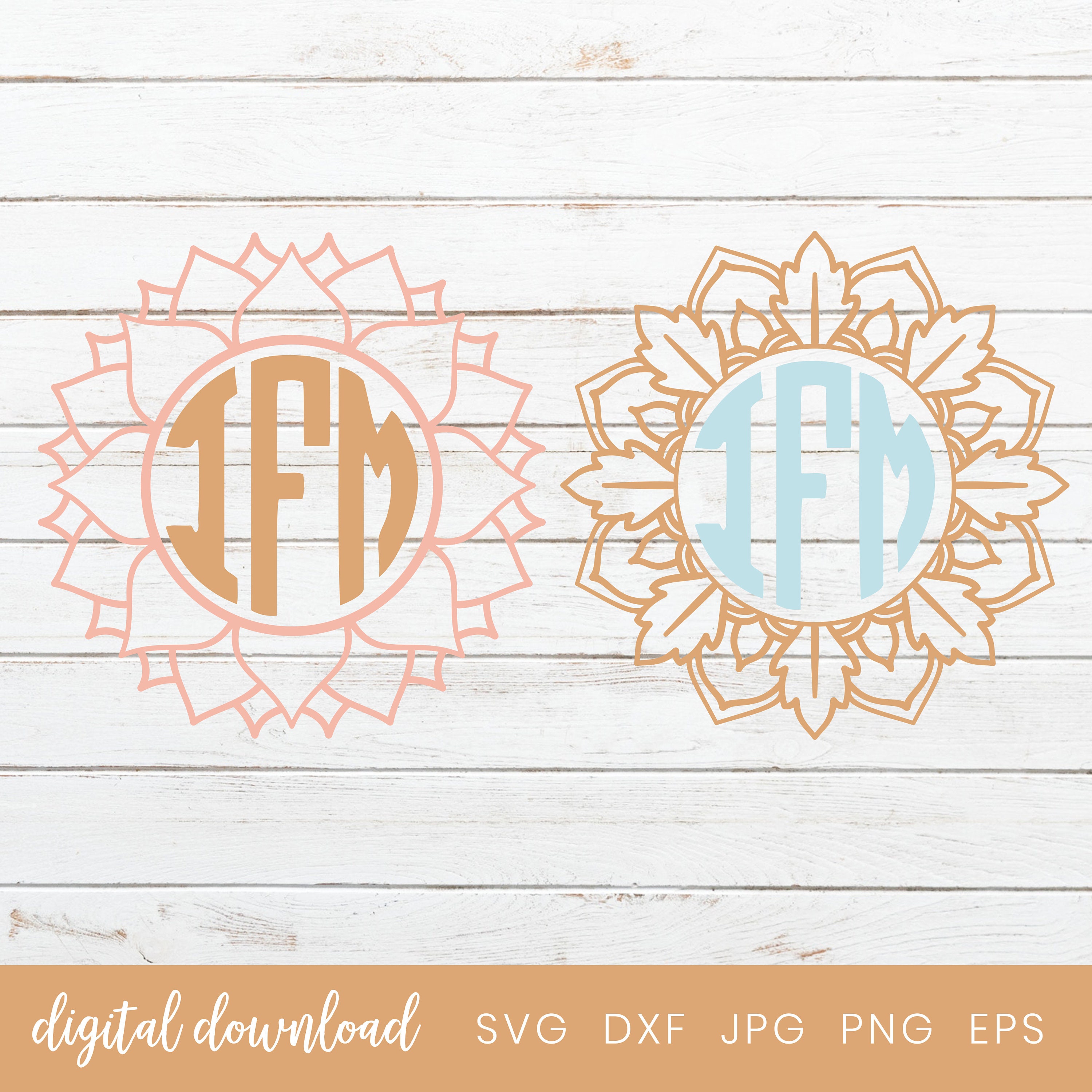10 Mandala Circle Monogram Svg Mandala Monogram Frame in Svg | Etsy
