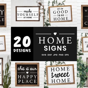 Home Sign Svg Bundle, Rustic Farmhouse Signs, Quotes Sayings Sign Svgs ...