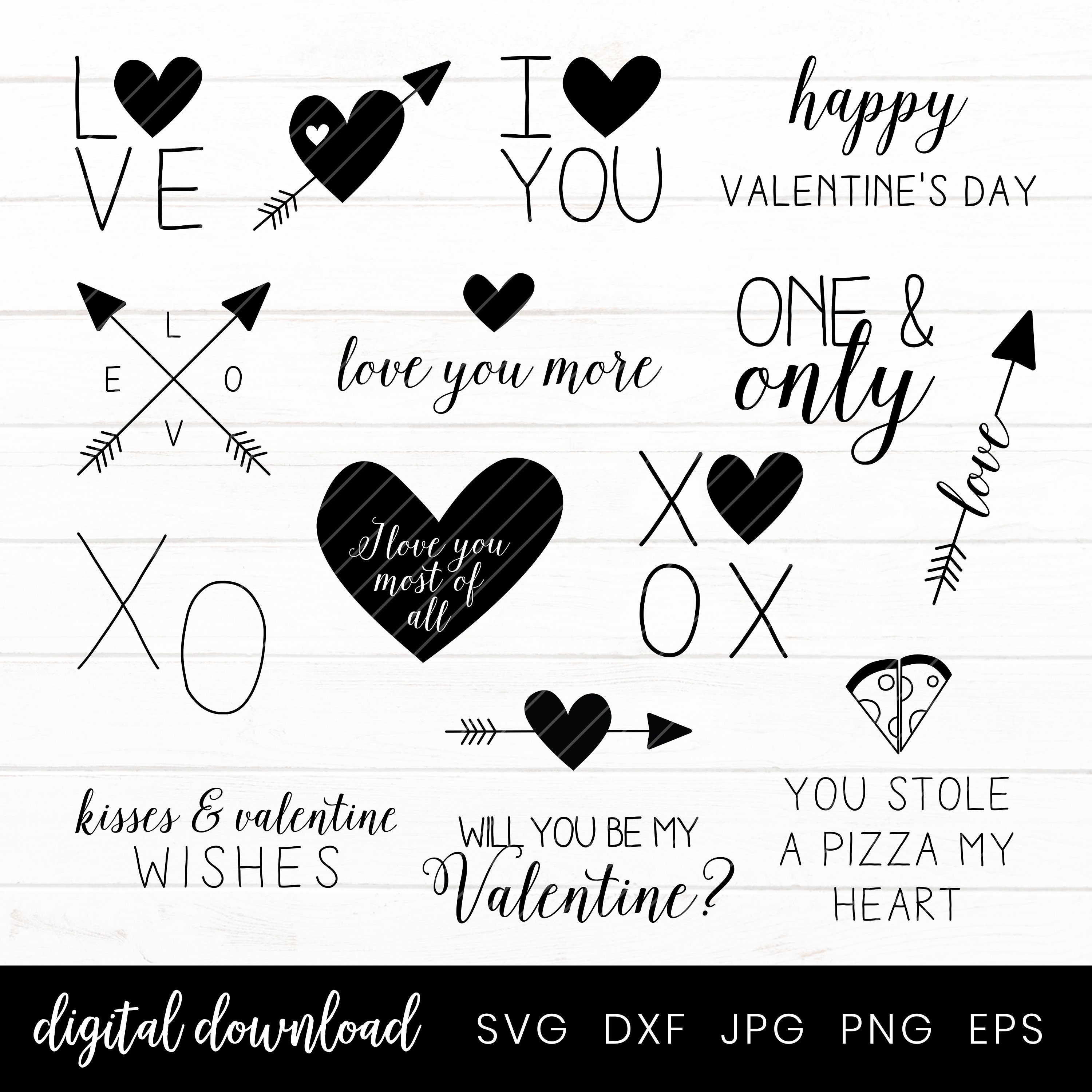 Valentine SVG Bundle Love Hearts Valentines Day Clip Art - Etsy