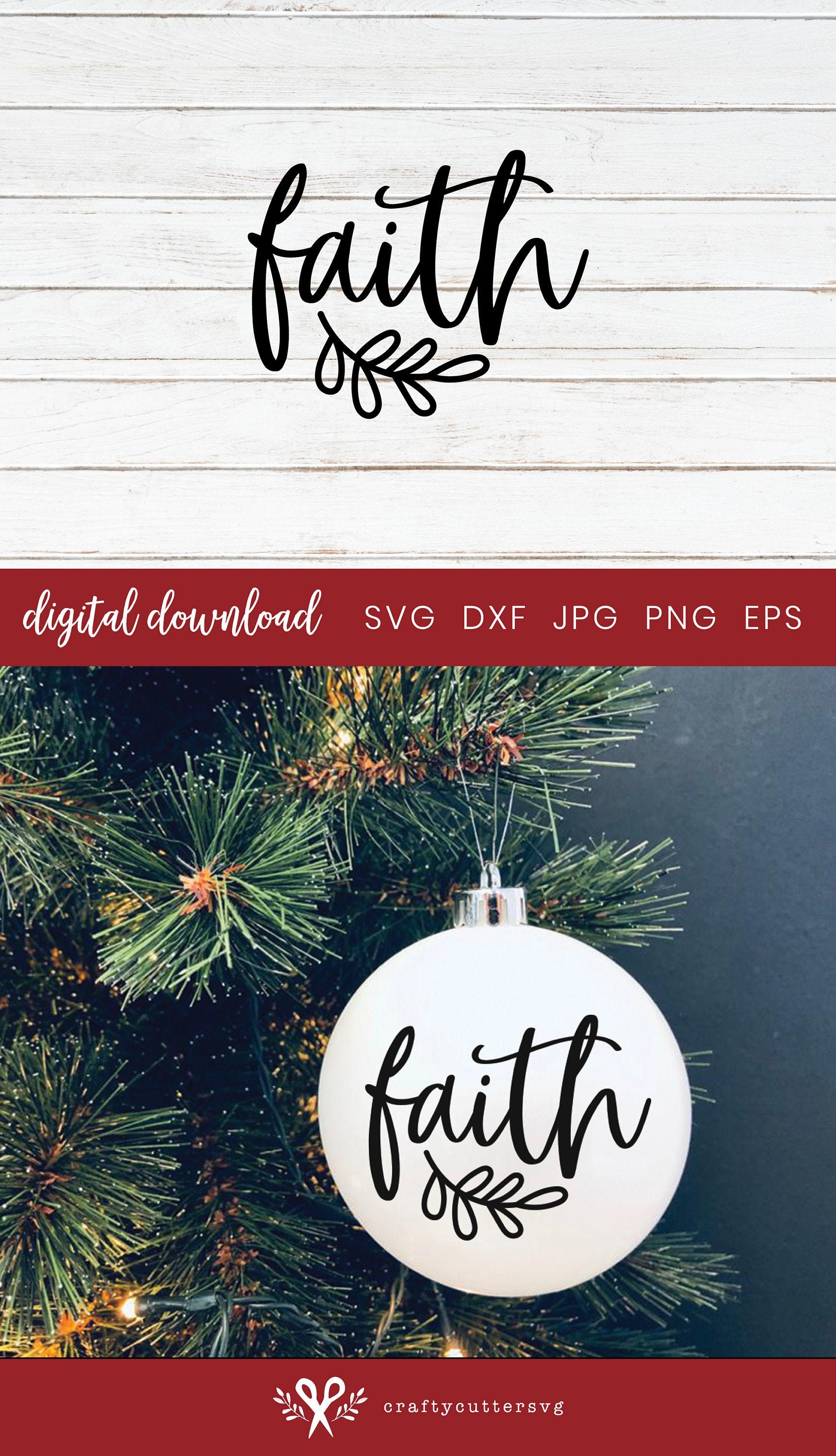 Faith Svg Cut File Christmas Ornament Home Decoration - Etsy