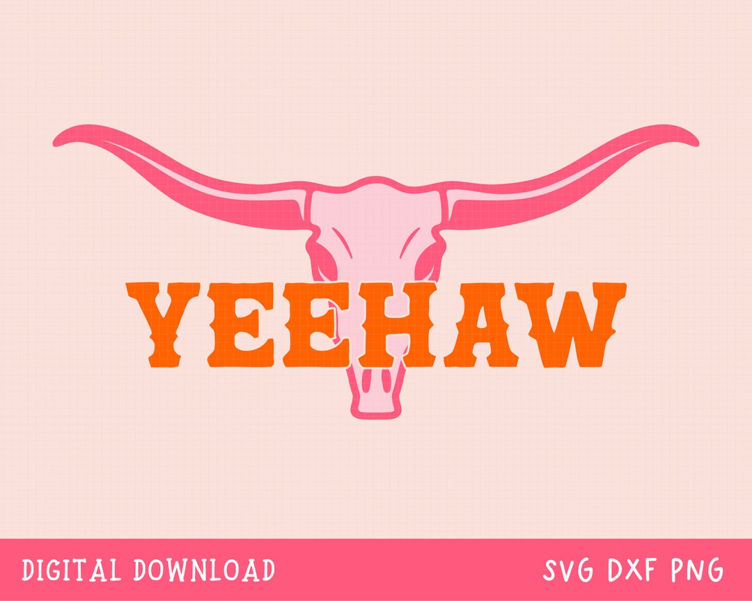 Yeehaw Svg, Wild West Svg, Bull Cow Horns, Western Design, Svg for ...