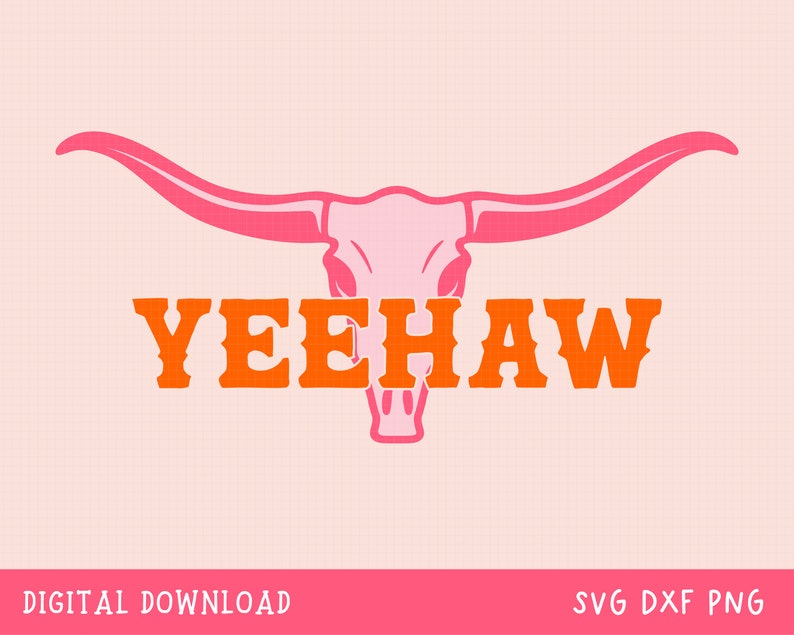 Yeehaw Svg Wild West Svg Bull Cow Horns Western Design Svg - Etsy