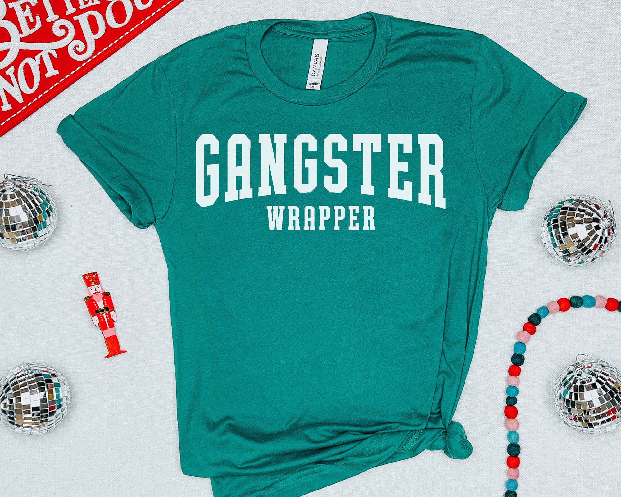 Gangster Wrapper Svg, Christmas Svg, Varsity Svg, Trendy Christmas Shirt, Svg File for Cricut ...